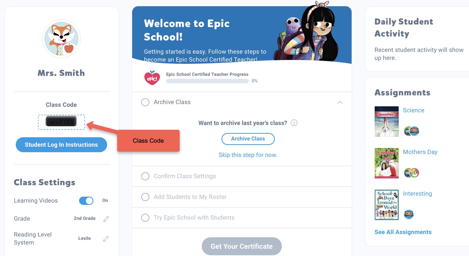 Where Can I Find My Class Code Epic Help Center Where Can I Find My Class Code Epic Help Center